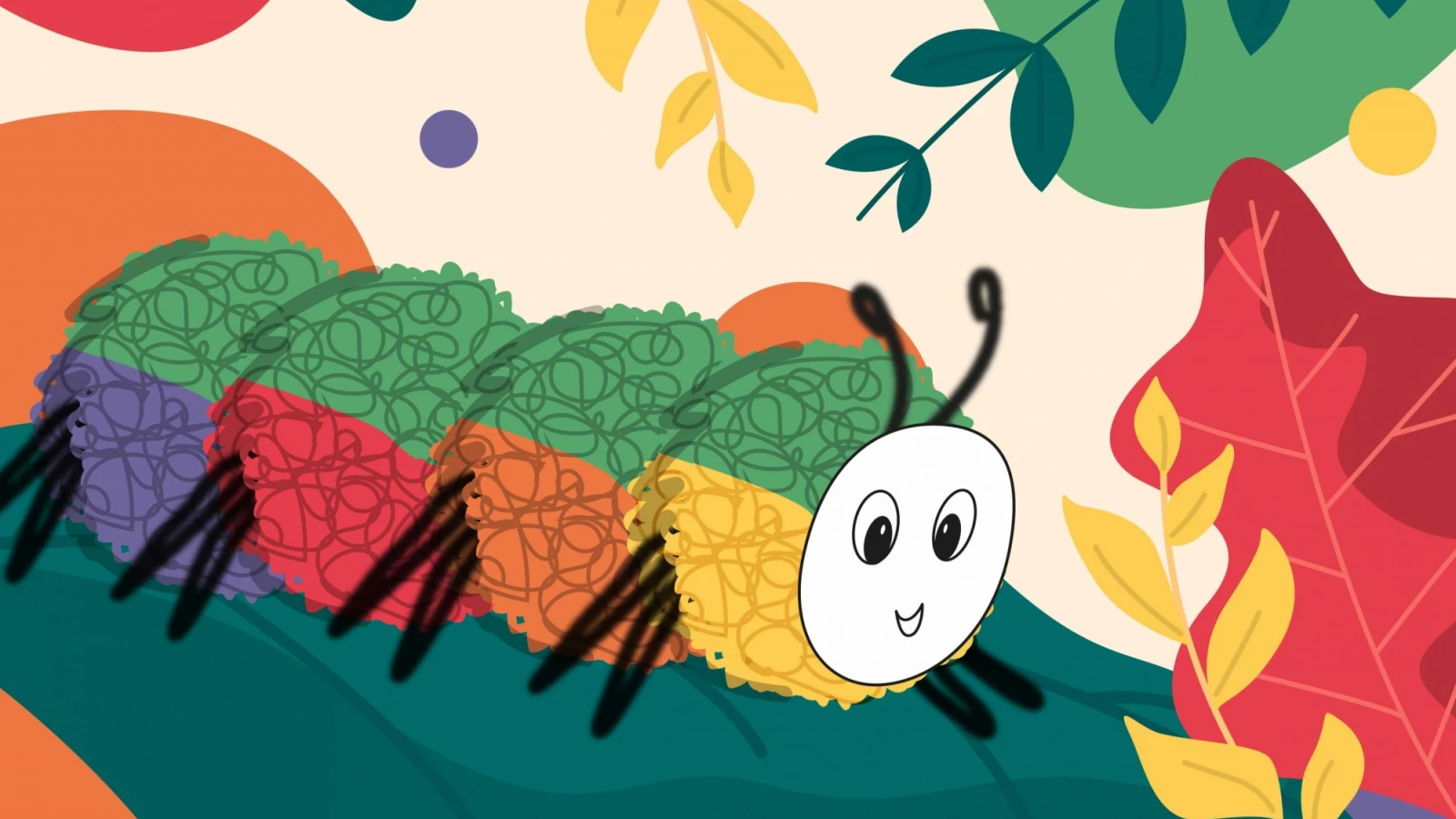 Pom-pom colourful caterpillar | Branston